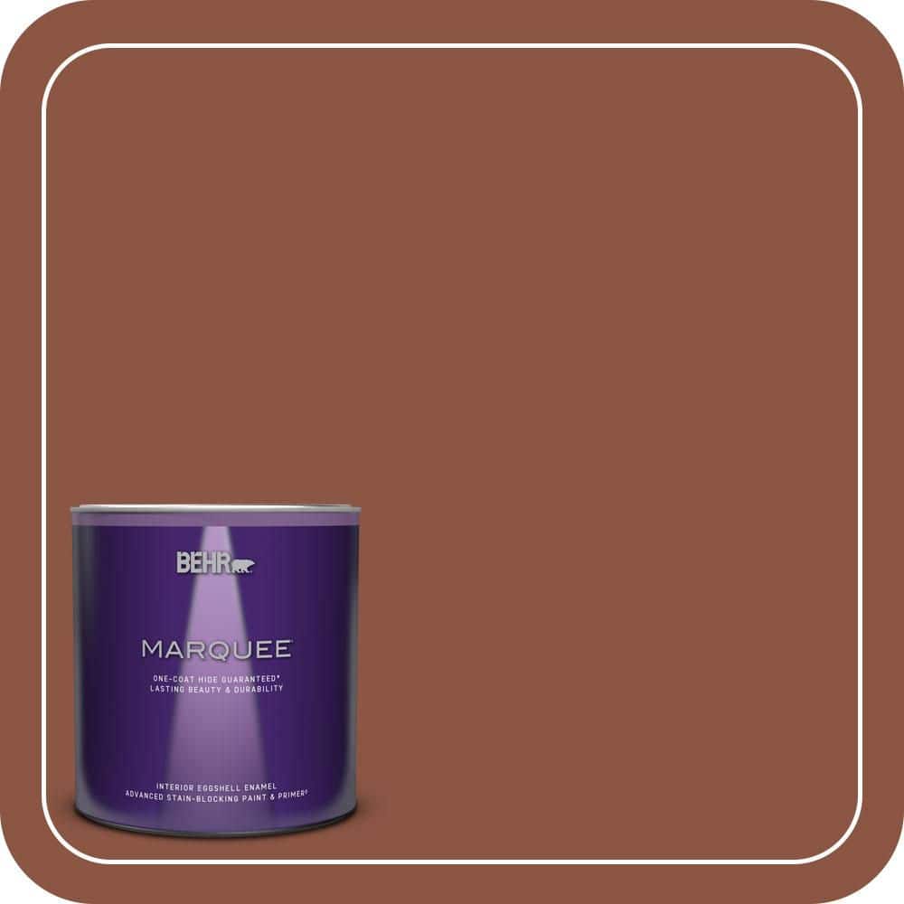 BEHR MARQUEE 1 qt. #S180-7 True Copper One-Coat Hide Eggshell Enamel ...