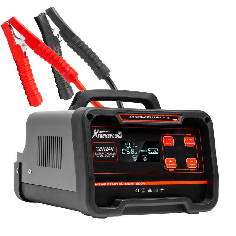 XtremepowerUS 12-Volt/24-Volt 75-Amp Battery Charger and Maintainer ...