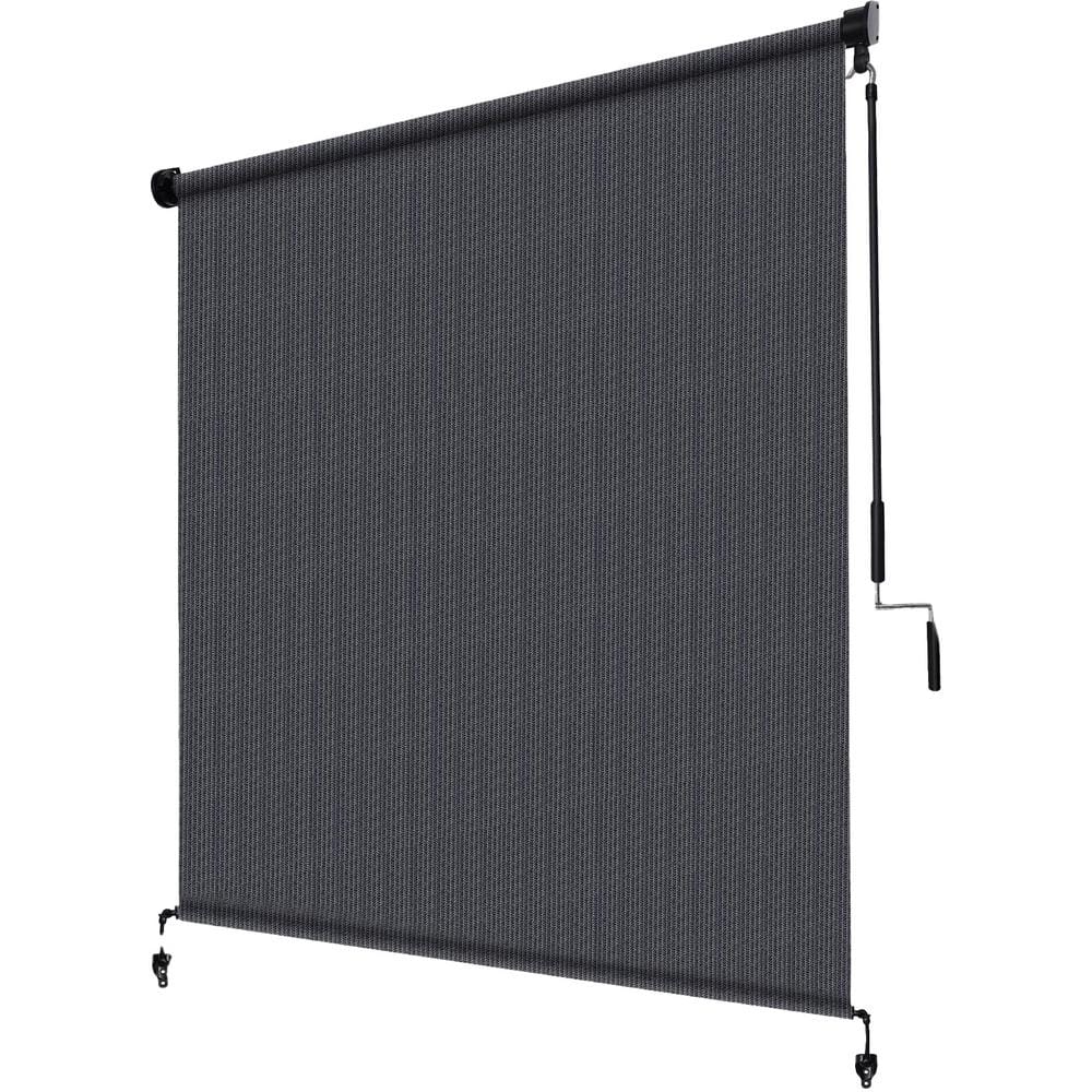 Justincity 96 in. Cordless Roll Up Shade Cloth Fabric 2 Poles and 1 ...