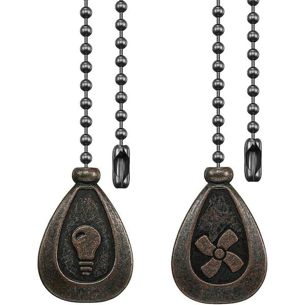 phyfalip Bronze 12 in. Decorative Ceiling Fan Pull Chains with ...