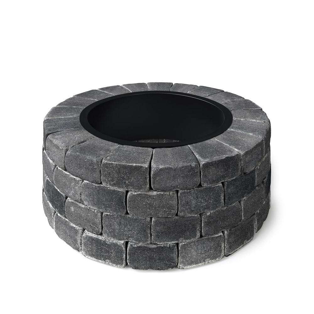 Necessories Grand 4-Course 48 in. W x 16 in. H Round Concrete Wood Fire ...