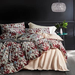 JML 5-Piece Microfiber Navy King Size Fluffy Duvet Cover Set FFDC-NAVY ...