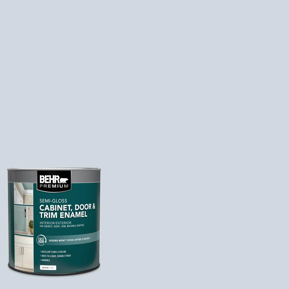 BEHR PREMIUM 1 qt. #MQ3-57 Siberian Ice Semi-Gloss Enamel Interior ...