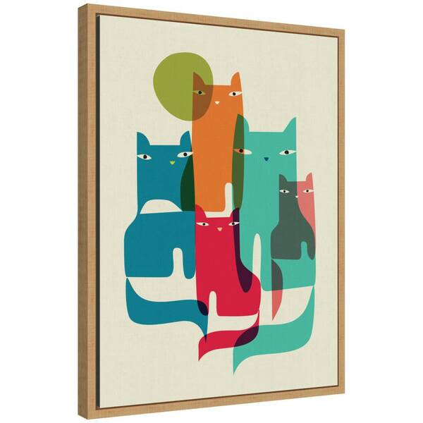 Kate and Laurel Sylvie "Retro Cats Under The Moon" by Rachel Lee Framed ...