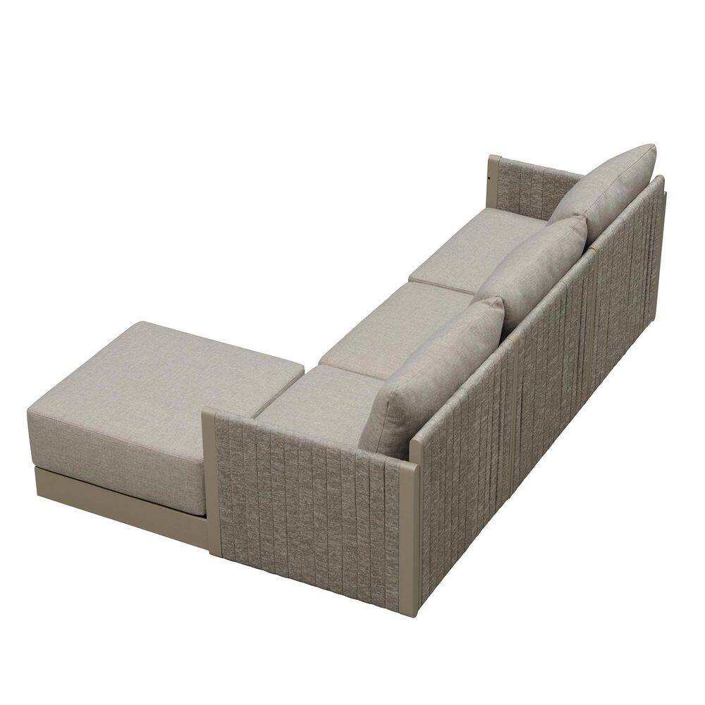 PURPLE LEAF 4 Pieces Patio Conversation Sets All Weather Outdoor Couch ...