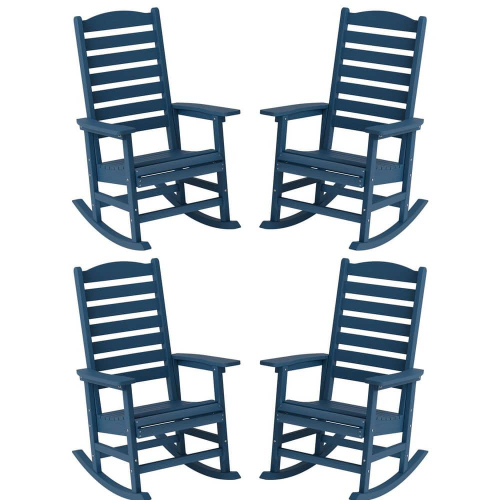 Mximu Navy All Weather Resistant HIPS Plastic Patio Outdoor Rocking ...