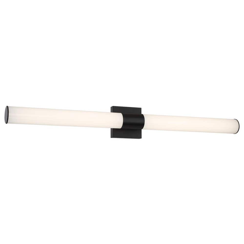 Minka Lavery Vantage 36 in. 1-Light Black CCT LED Tube Vanity Light ...