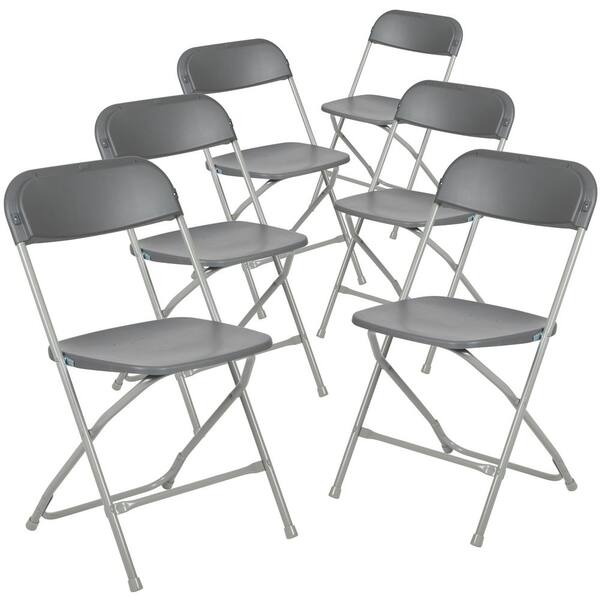 Carnegy Avenue Grey Metal Folding Chairs CGA-LE-487296-GR-HD - The Home ...