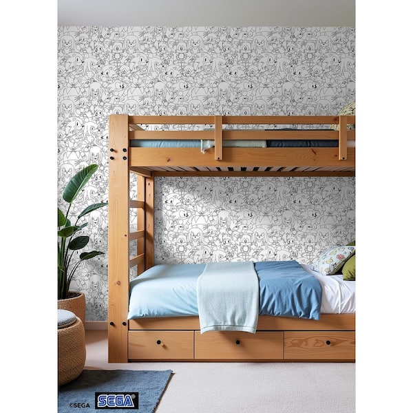 RoomMates Sonic The Hedgehog Line Art Peel and Stick Wallpaper RMWS1331 ...