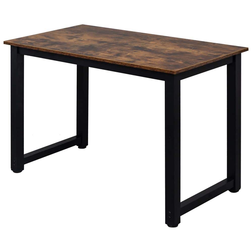 43.3 in. W Retangular Oak Color Wooden Computer Desk