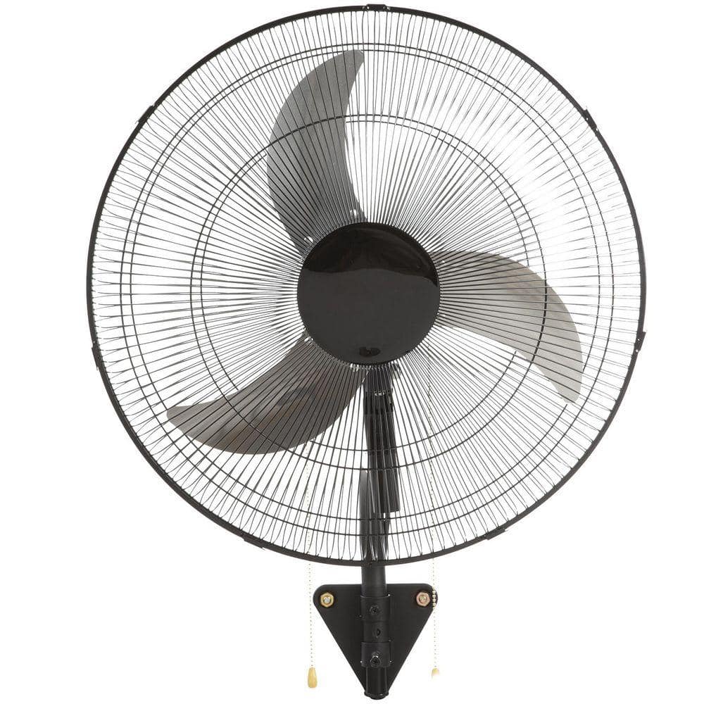 WOCK 20 in. Black 4650 CFM Oscillating Wall Mounted Fan, 3-Speed Heavy ...
