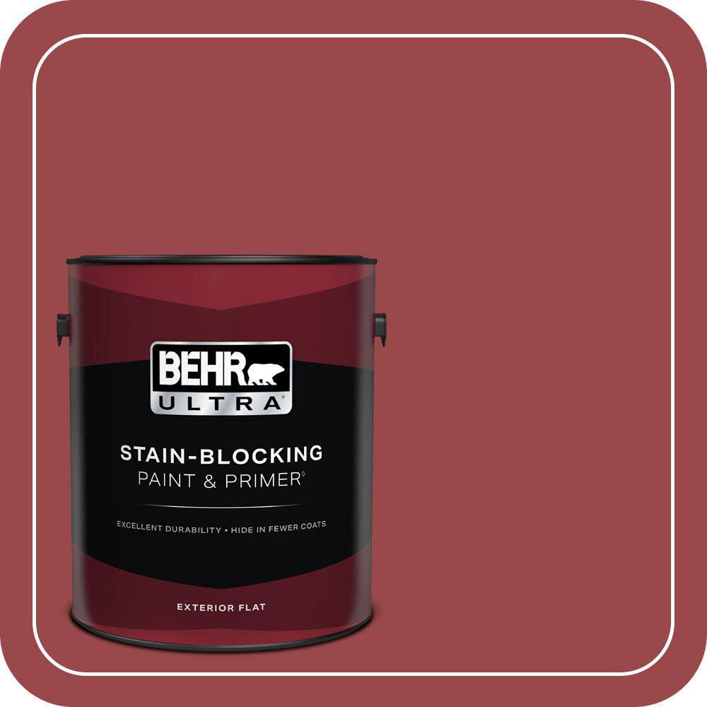 BEHR ULTRA 1 gal. #150D-7 Regal Red Flat Exterior Paint & Primer 485301 ...