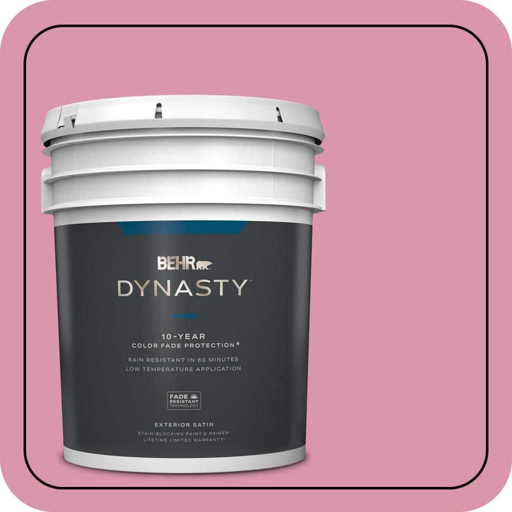 BEHR DYNASTY 5 gal. #110B-4 Foxy Pink Satin Enamel Exterior Stain ...