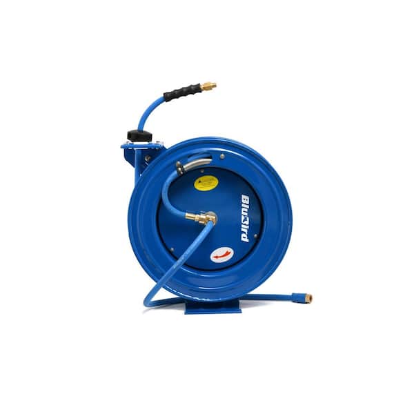 BLUBIRD 3/8 in. x 25 ft. Heavy Duty Rubber Air Hose and Single Arm ...