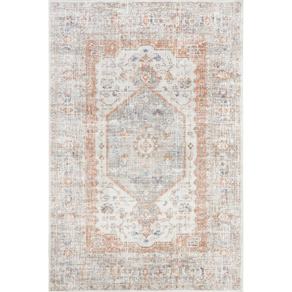 nuLOOM Jacquie Vintage Floral Silver 9 ft. x 12 ft. Area Rug nuLOOM Jacquie Vintage Floral Silver 9 ft. x 12 ft. Area Rug