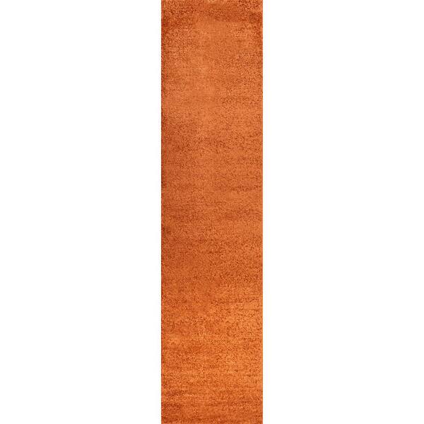 JONATHAN Y Haze Solid Low-Pile Orange 2 ft. x 12 ft. Runner Rug SEU100M ...