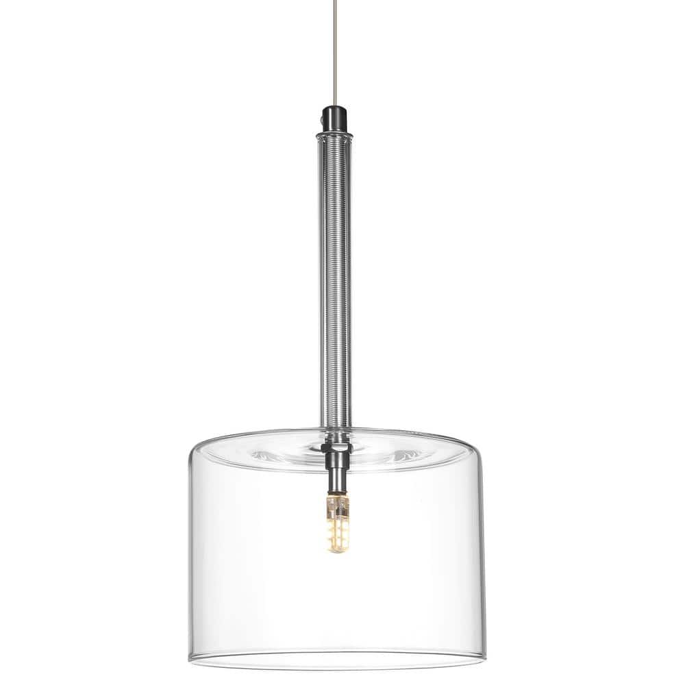LamQee 3-Light Clear Cylinder Island Pendant Light with Glass Shade ...