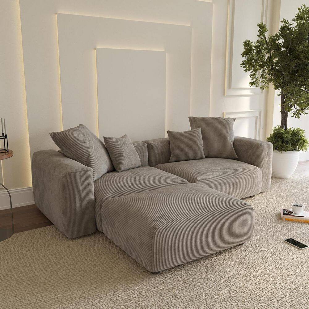 Have a question about Magic Home Modern 102 in. Square Arm Corduroy ...