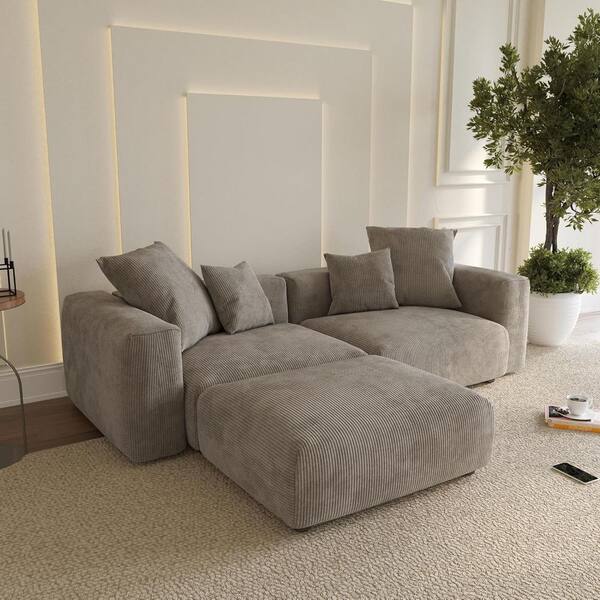 Have a question about Magic Home Modern 102 in. Square Arm Corduroy ...