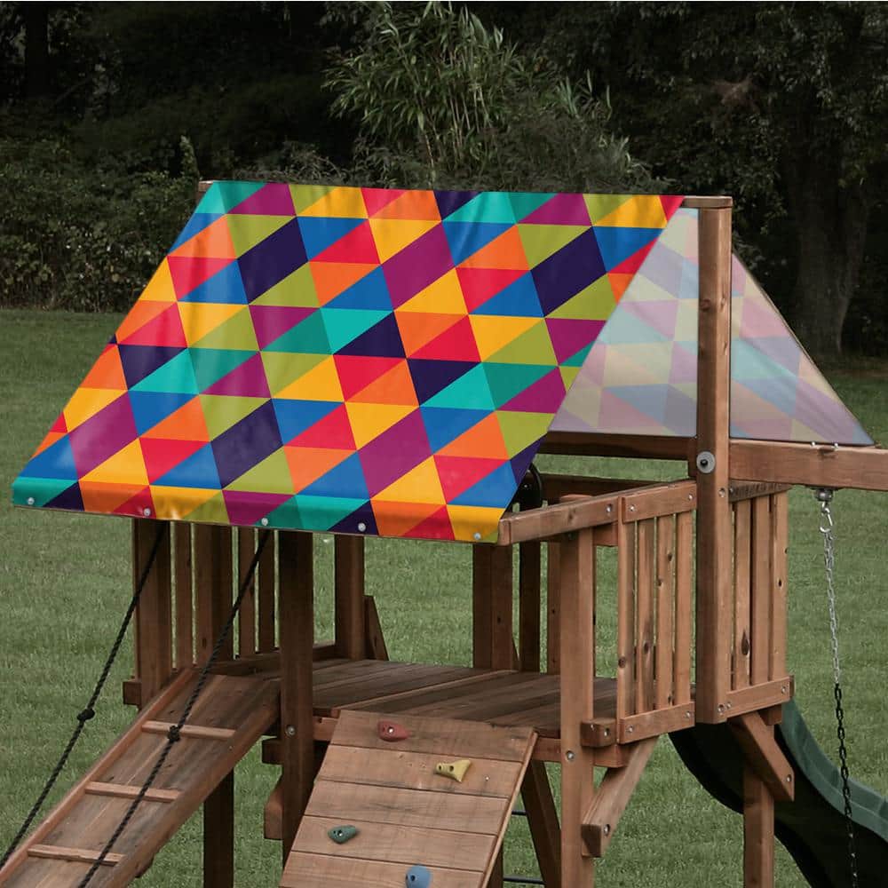Monkey Bar TARPS 39.5 in. x 125.5 in. Rainbow Triangle Playset Tarp ...