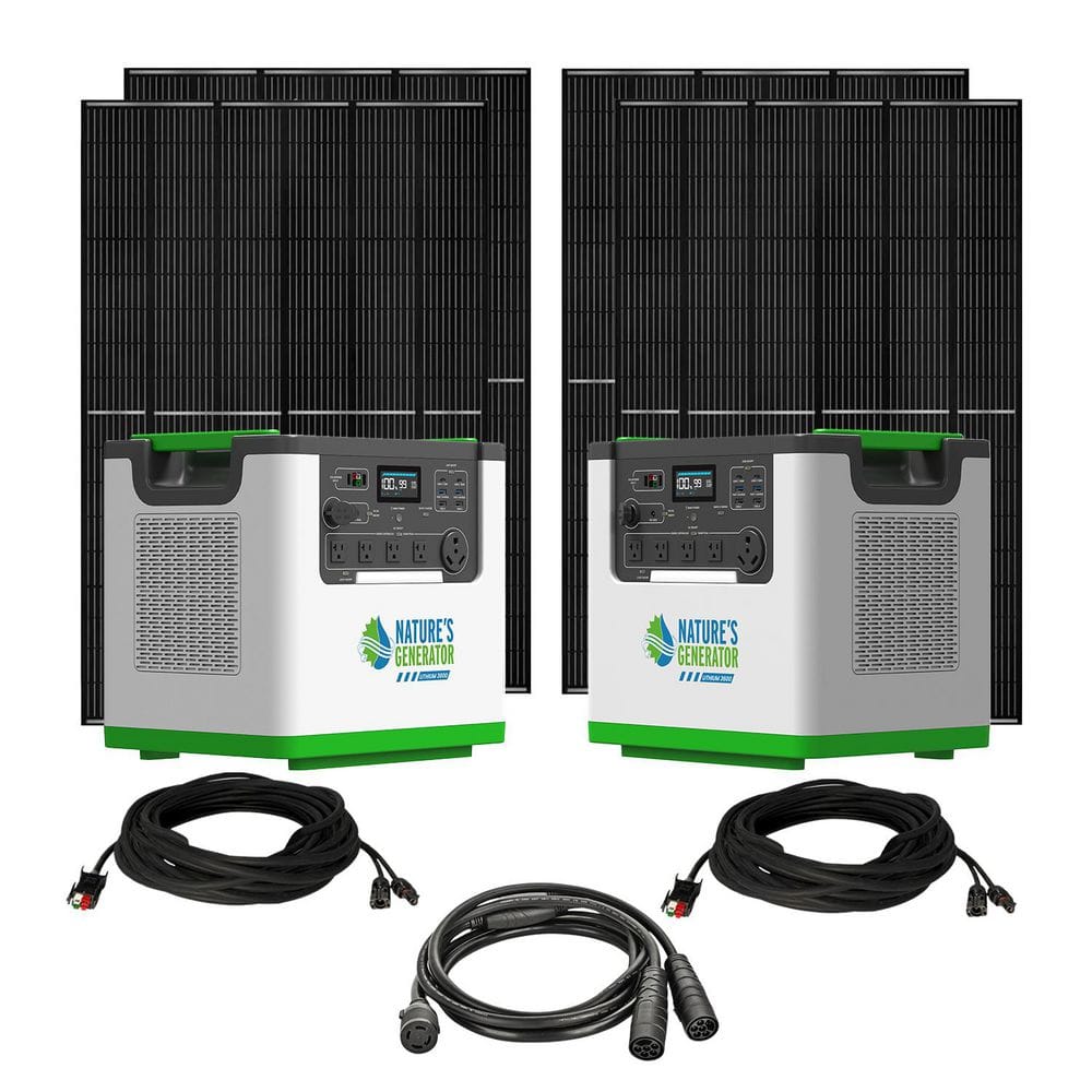 NATURE'S GENERATOR Lithium 7200W Continuous / 14400 Peak, 240V Solar ...
