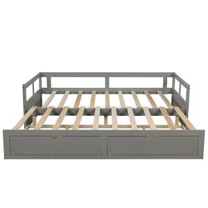 Qualler Gray Twin Size Extendable Daybed with 2-Drawers BLE194973E ...