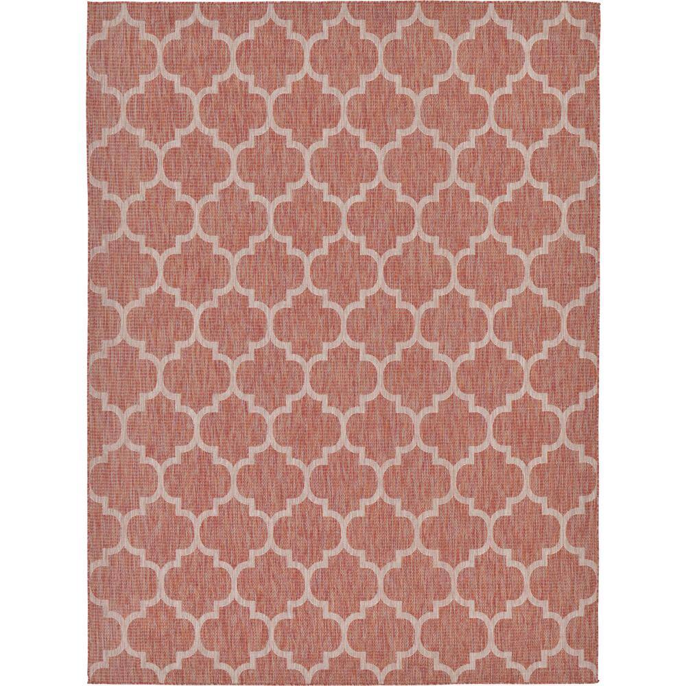 Unique Loom Outdoor Trellis Rust Red 9' 0 x 12' 0 Area Rug 3128962 ...