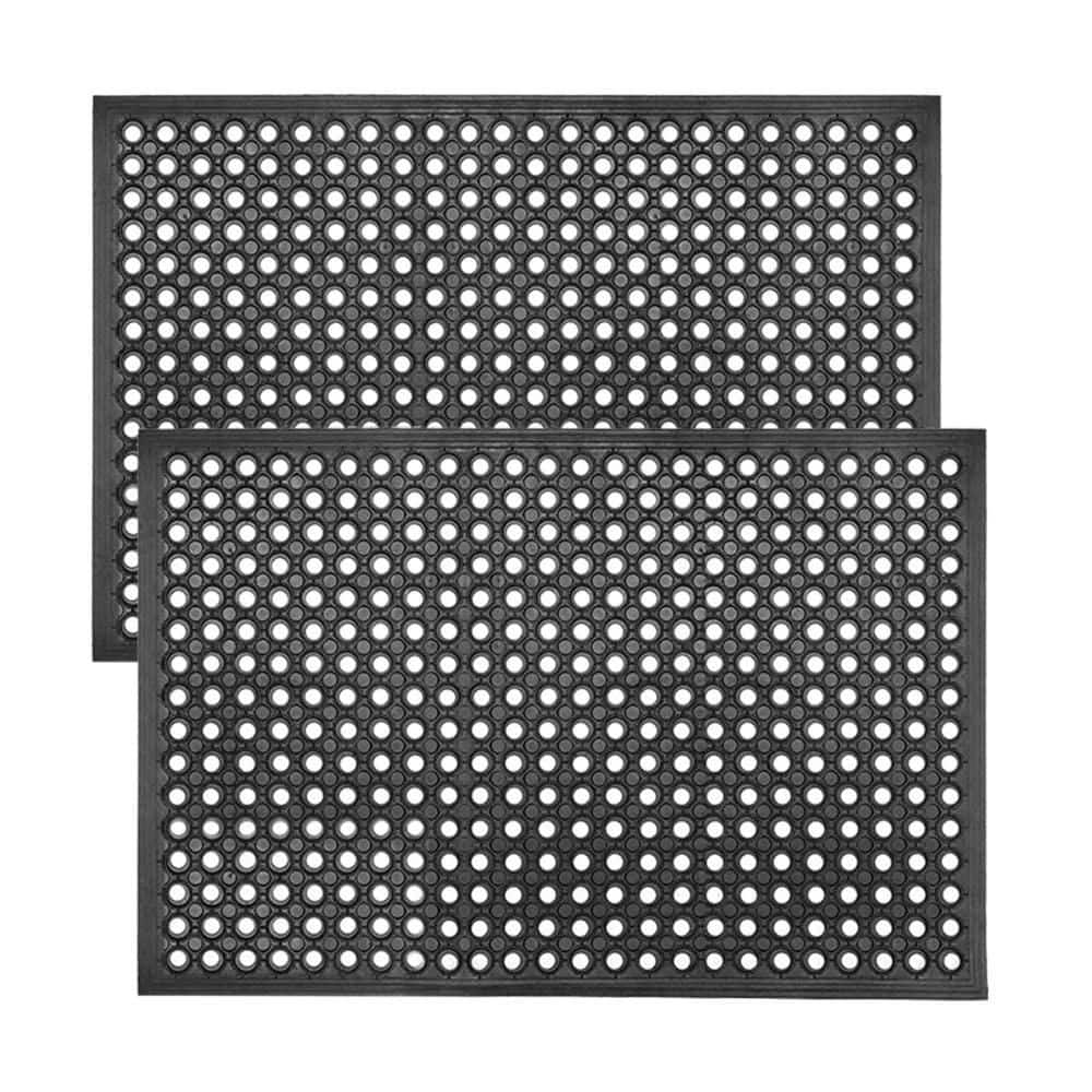 Karl home 24 in. x 36 in. Rubber Indoor Floor Mat Anti-Fatigue Non-Slip ...