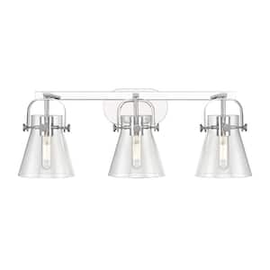 Innovations Pilaster II Cone 36.5 in. 4-Light Polished Nickel Vanity ...