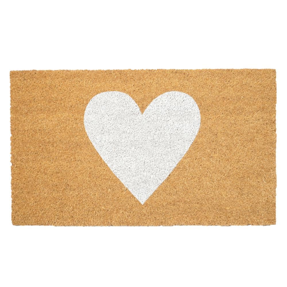 Calloway Mills White Heart Doormat, 30" x 48" 106763048 - The Home Depot