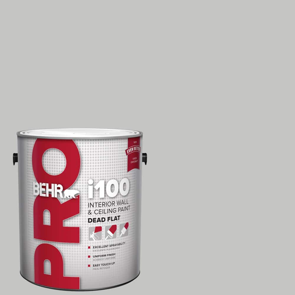 BEHR PRO 1 gal. #N520-2 Silver Bullet Dead Flat Interior Paint PR10501 ...