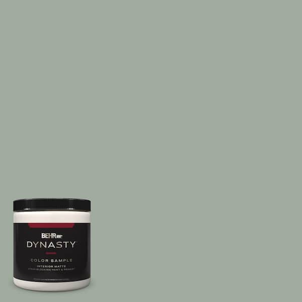 BEHR DYNASTY 8 oz. #PPU11-15 Green Balsam One-Coat Hide Matte Stain ...