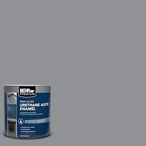 BEHR PREMIUM 1 qt. #PPU26-05 Flint Gray Urethane Alkyd Satin Enamel ...
