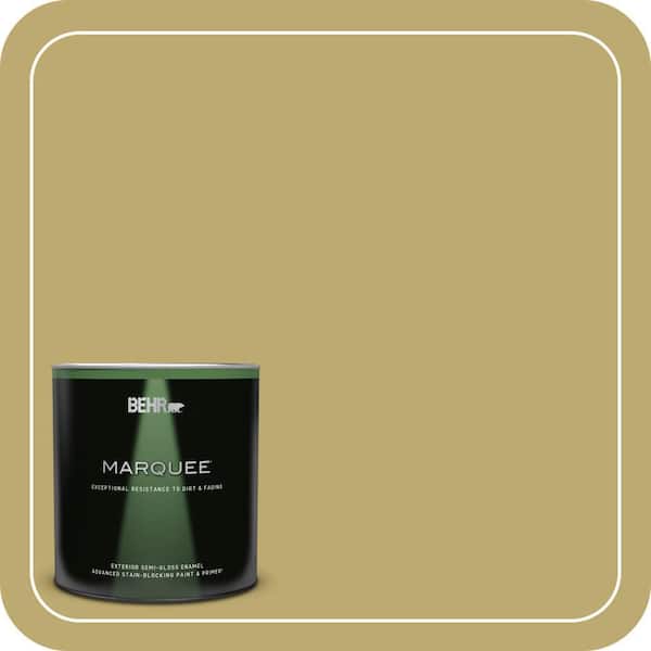 BEHR MARQUEE 1 qt. #370F-5 Coriander Seed Semi-Gloss Enamel Exterior ...