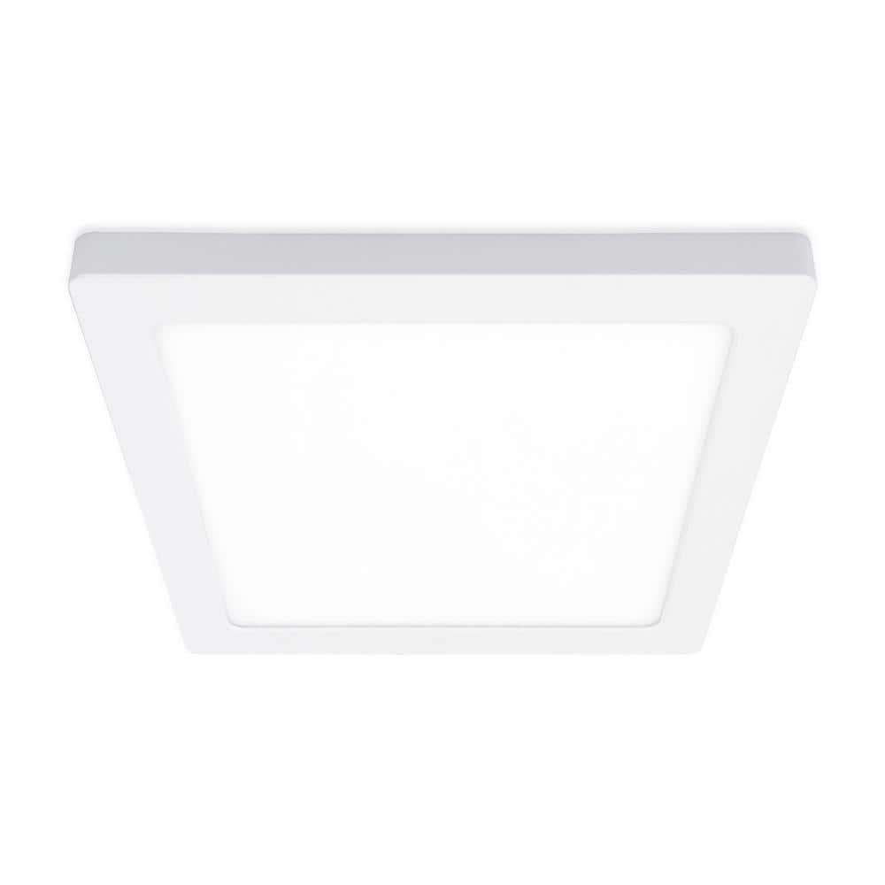 Sofiton 9 in. White Square Integrated LED Flush Mount Light Super ...