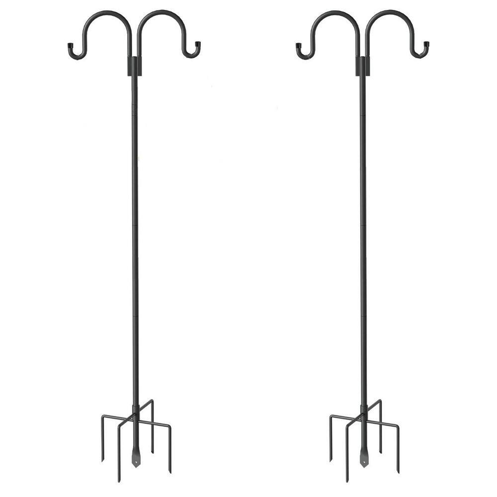 79 in. Metal Double Shepard's Hooks for Outdoor Heavy Duty Garden Pole ...