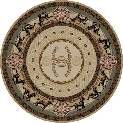 Mayberry Rug American Destination Whitetail Woods Multi 5 ft. Lodge ...