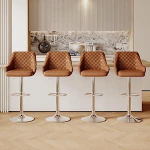VECELO Metal Bar Stools (Set of 4) Adjustable Swivel Counter Stools ...