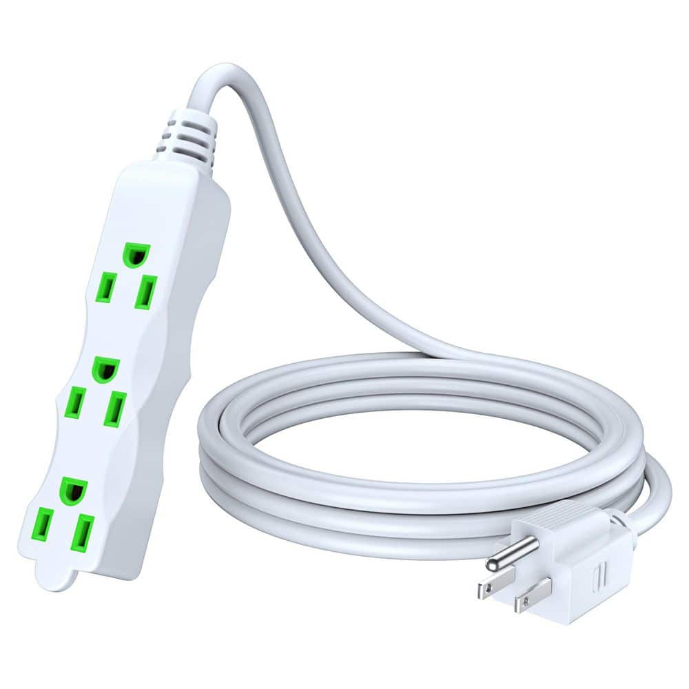 MAXIMM 15 ft. 16 / 3 Light Duty Indoor I-Shaped Extension Cord, 3 ...