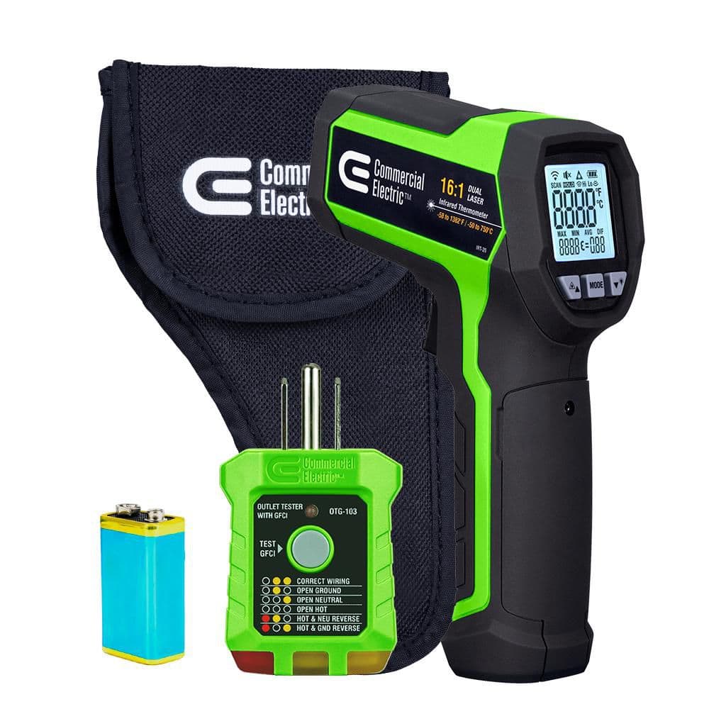 Commercial Electric 16:1 Dual Laser Infrared Thermometer Home Tester ...