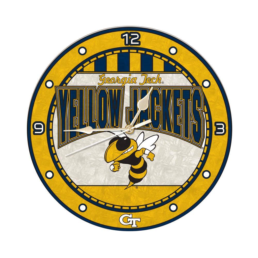 The Memory Company NCAA - 12 in. Georgia Tech Art Glass Clock COL-GT ...