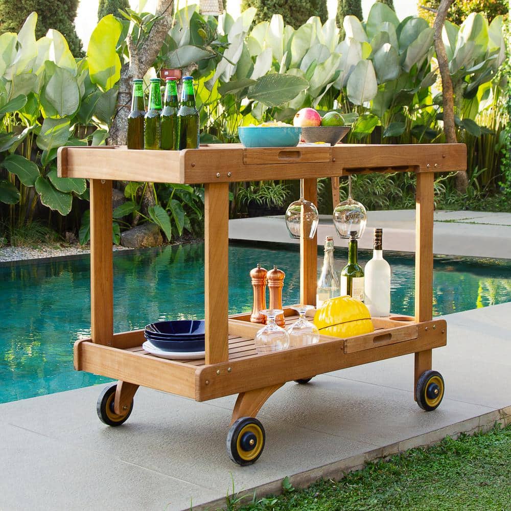 Cambridge Casual Cambridge Casual Mozaic Teak Wood Patio Serving Cart ...