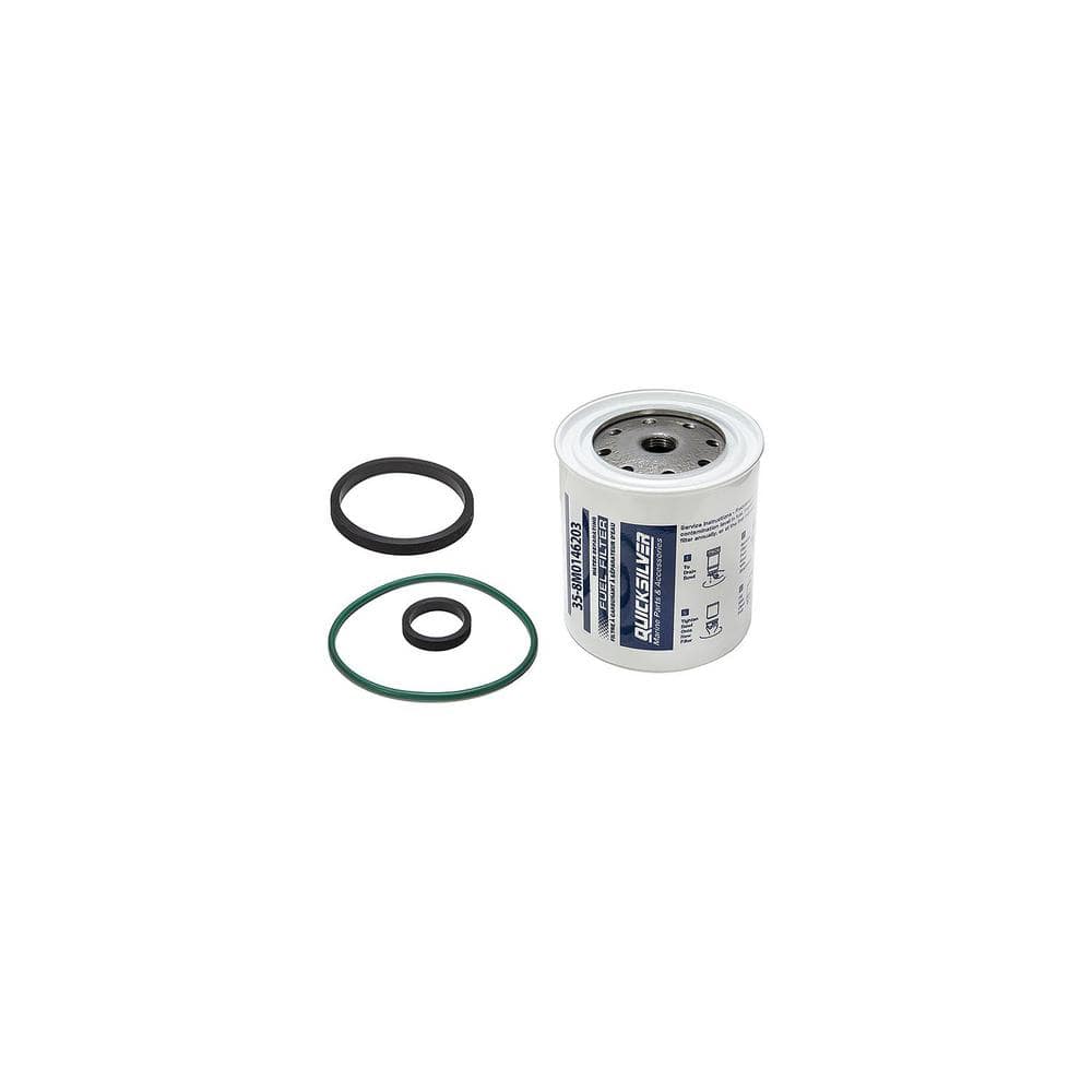 QUICKSILVER Water Separating Fuel Filter, 10-Micron Filtration, QckS ...