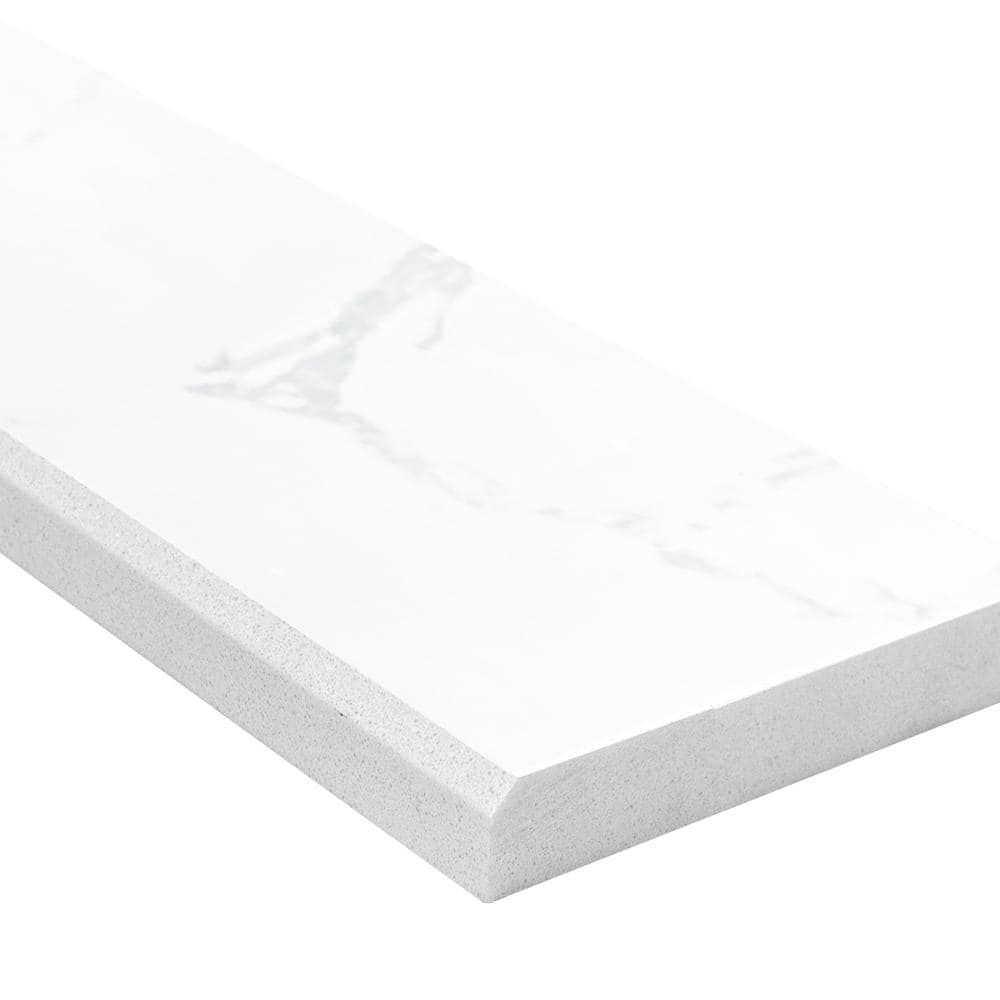 MSI Carrara White 4 in. x 36 in. Polished Engineered Marble Double ...