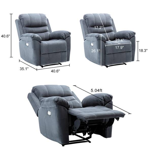 Gray Comfortable Elderly Armchair Adjustable Modern Sofa Chair