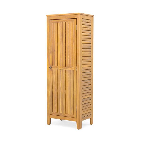 Noble House Outdoor Patio Teak Finish 62 in. Acacia Wood Storage Accent ...