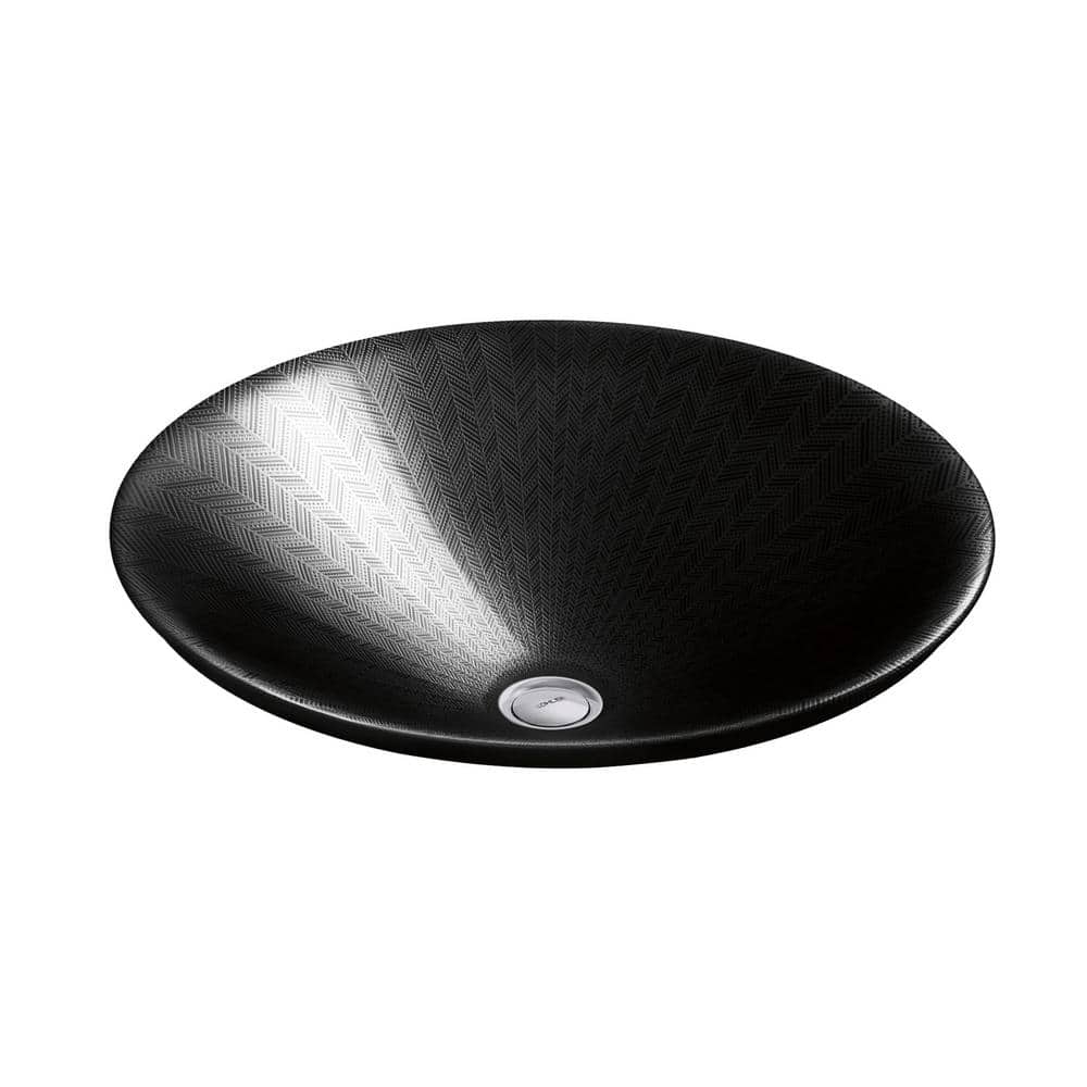 Sartorial Carillon Round Vessel Sink in Herringbone in Black K-75748 ...