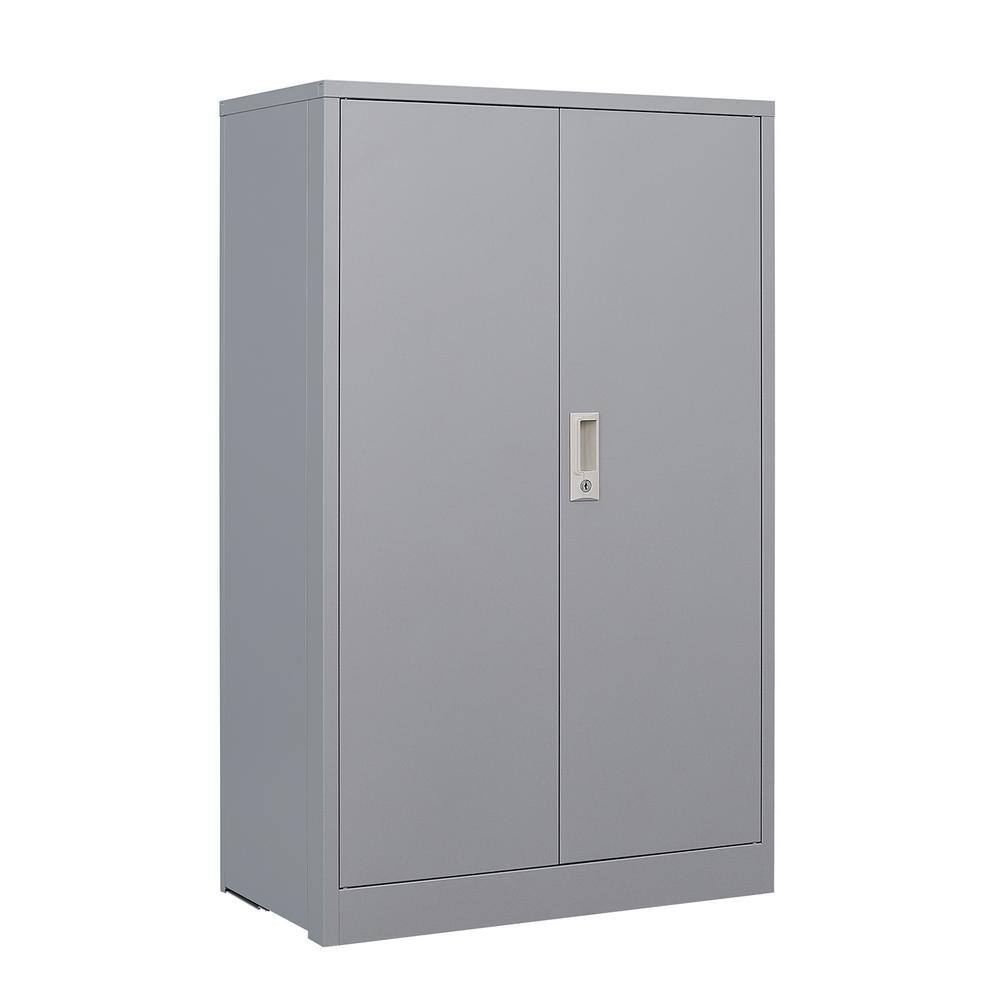 Tatahance Gray Locking Metal File Cabinet with 2 Layers Adjustable ...