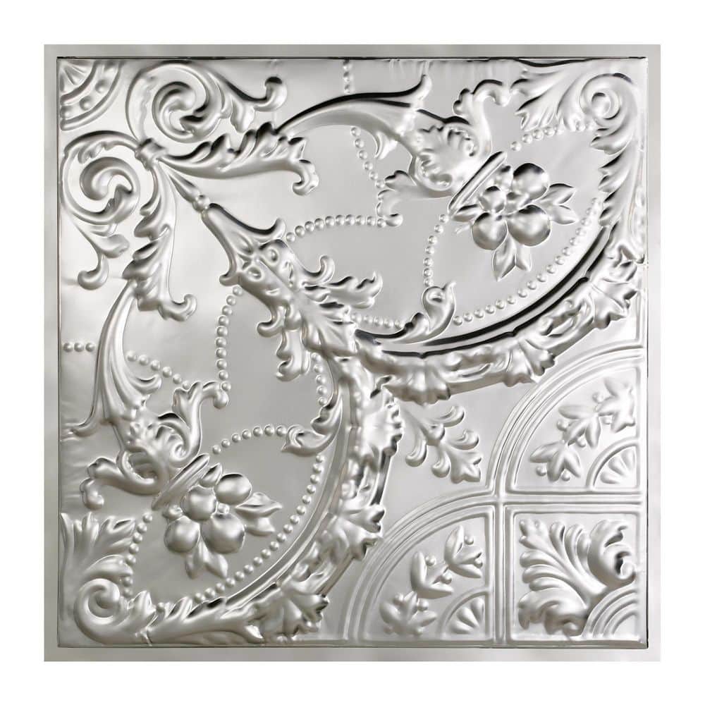 Great Lakes Tin Saginaw 2 ft. x 2 ft. Lay-in Tin Ceiling Tile in Clear ...