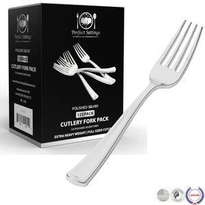 PERFECT SETTINGS Smooth 300 Piece Silver Disposable Plastic Flatware ...